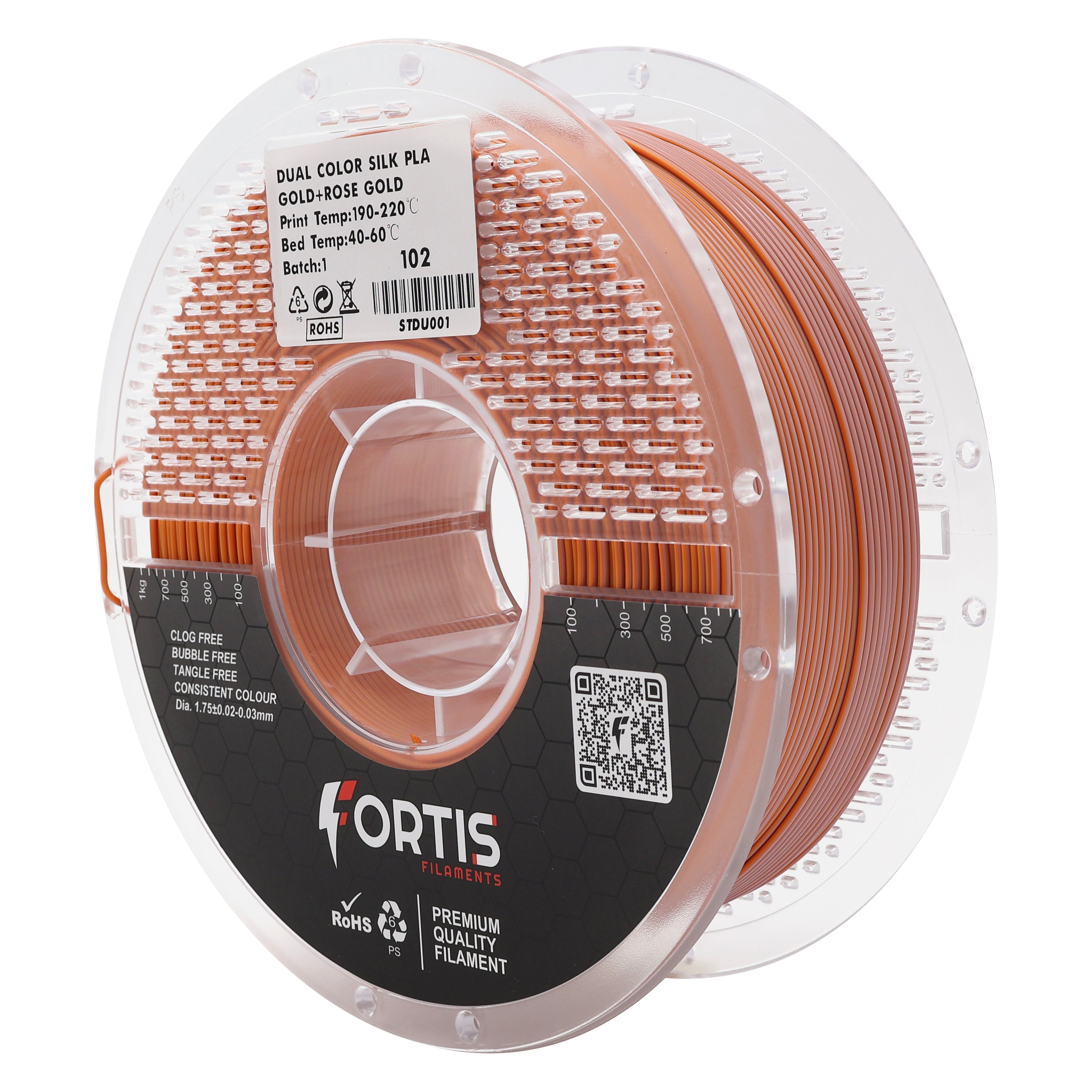 PLA Dual Gold+Rose Gold – Fortis Filaments