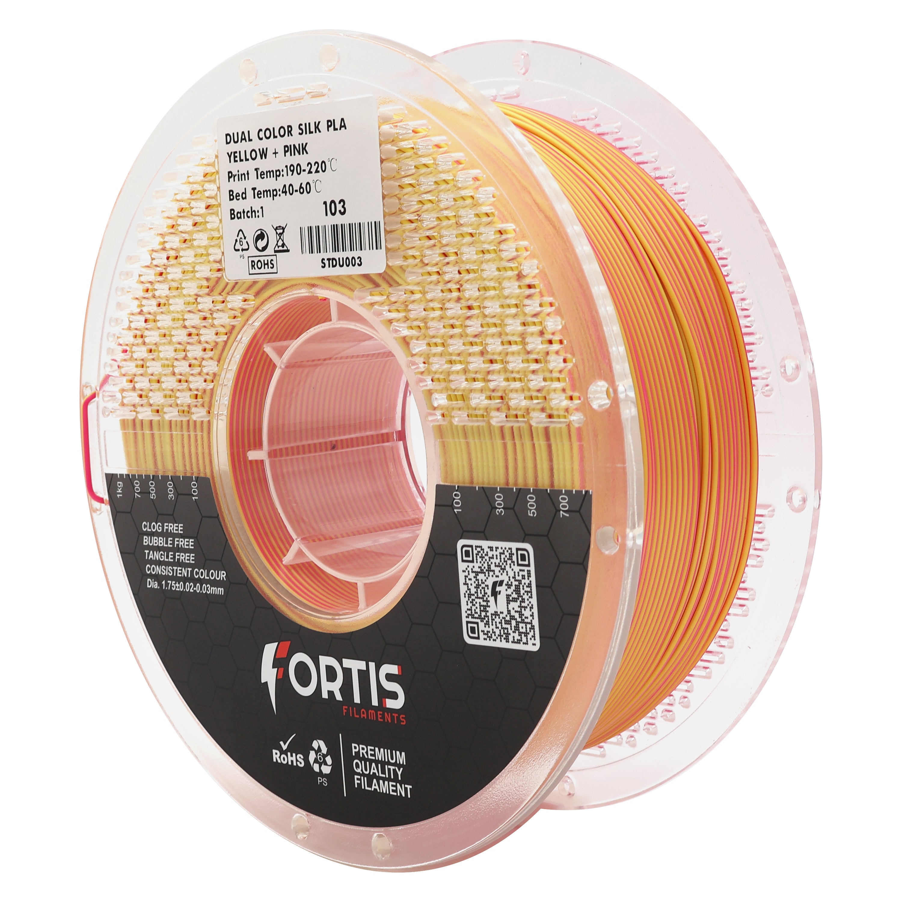 PLA Dual Yellow+Pink – Fortis Filaments