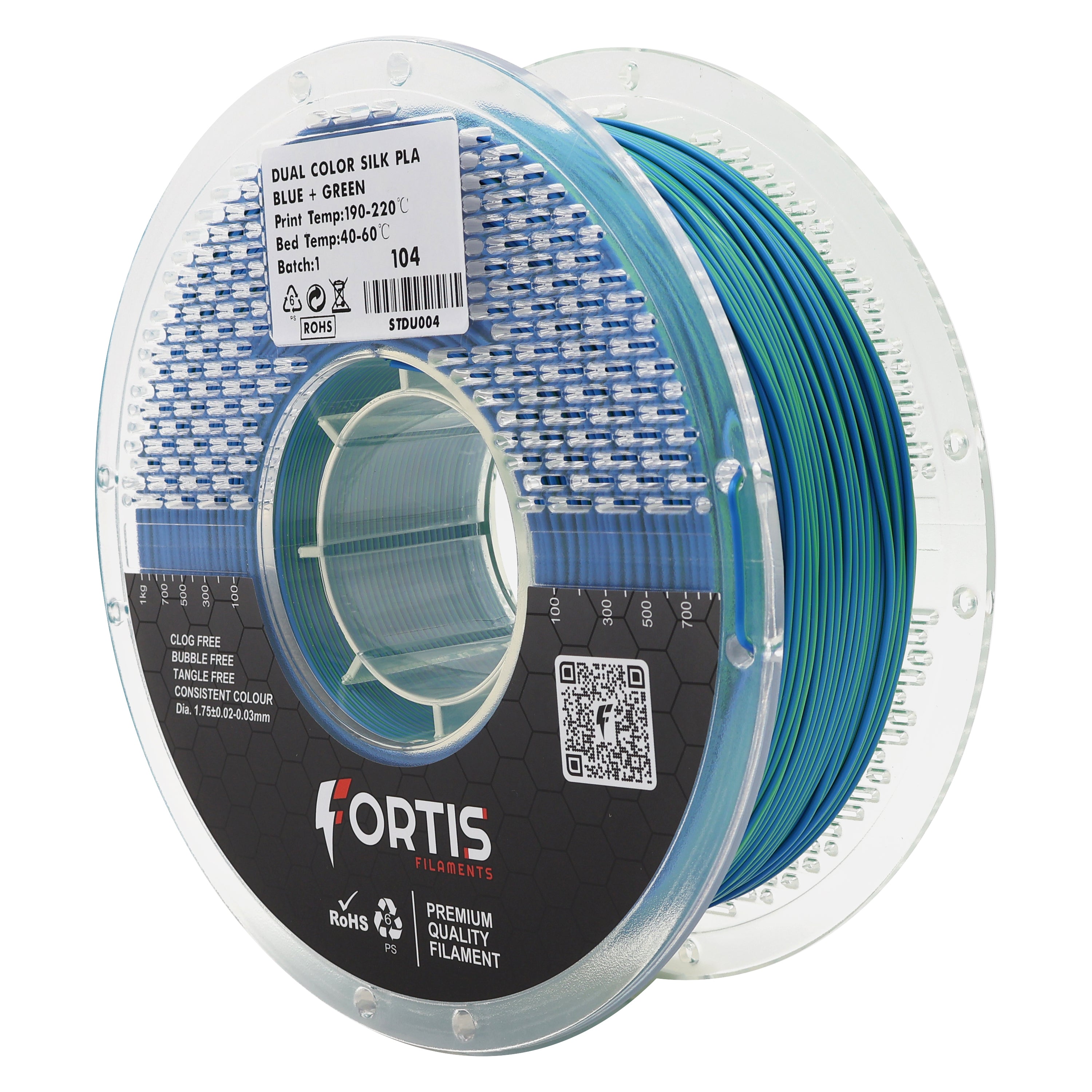 PLA Dual Blue+Green – Fortis Filaments