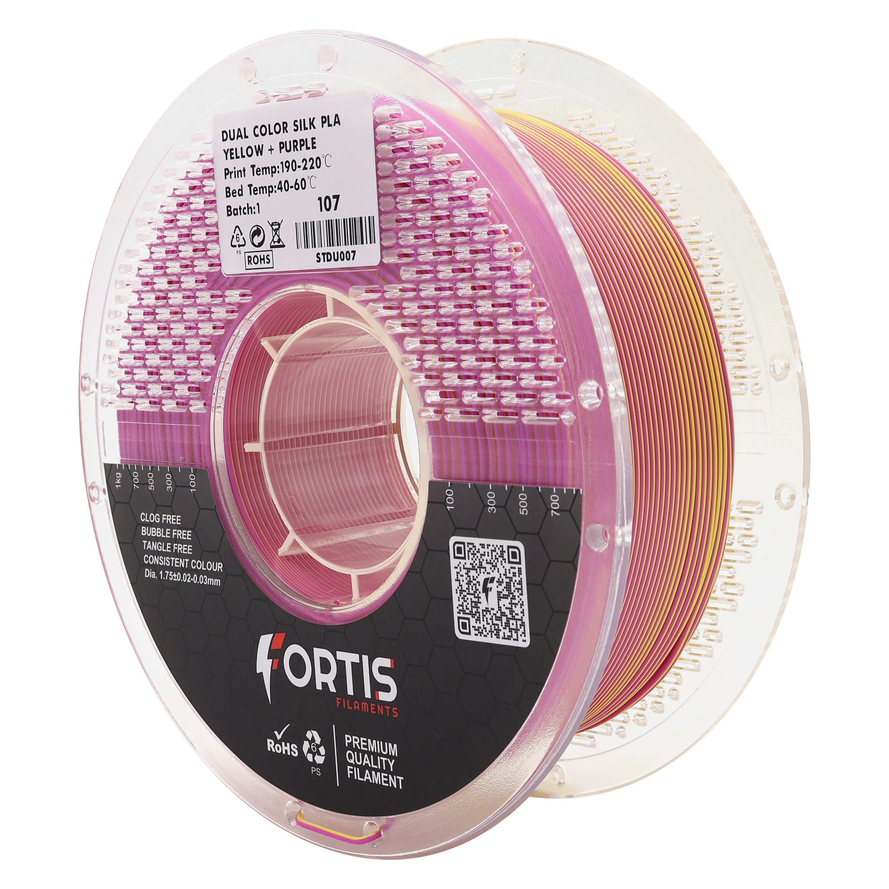 PLA Dual Yellow+Purple – Fortis Filaments