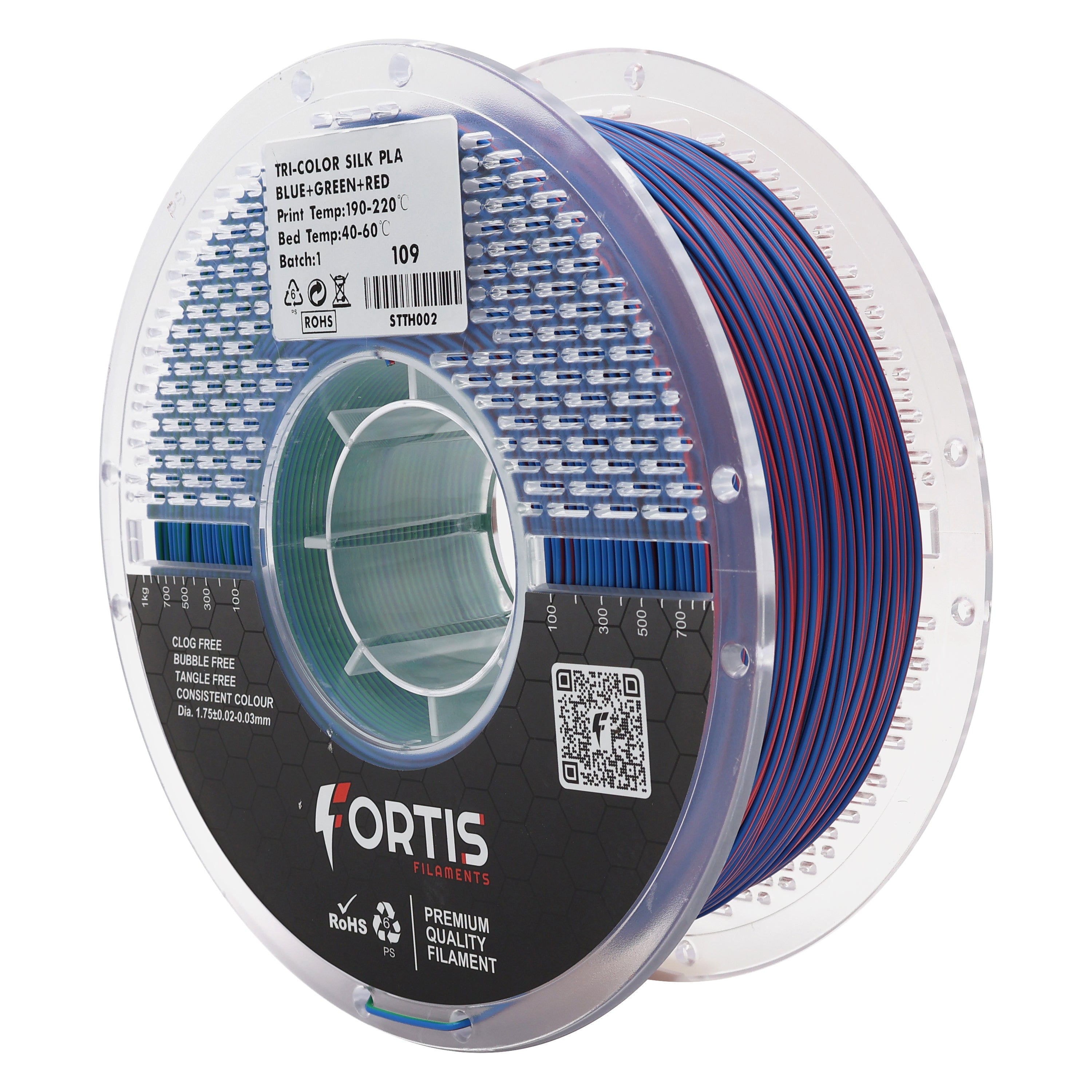 PLA Tri Blue+Green+Red – Fortis Filaments