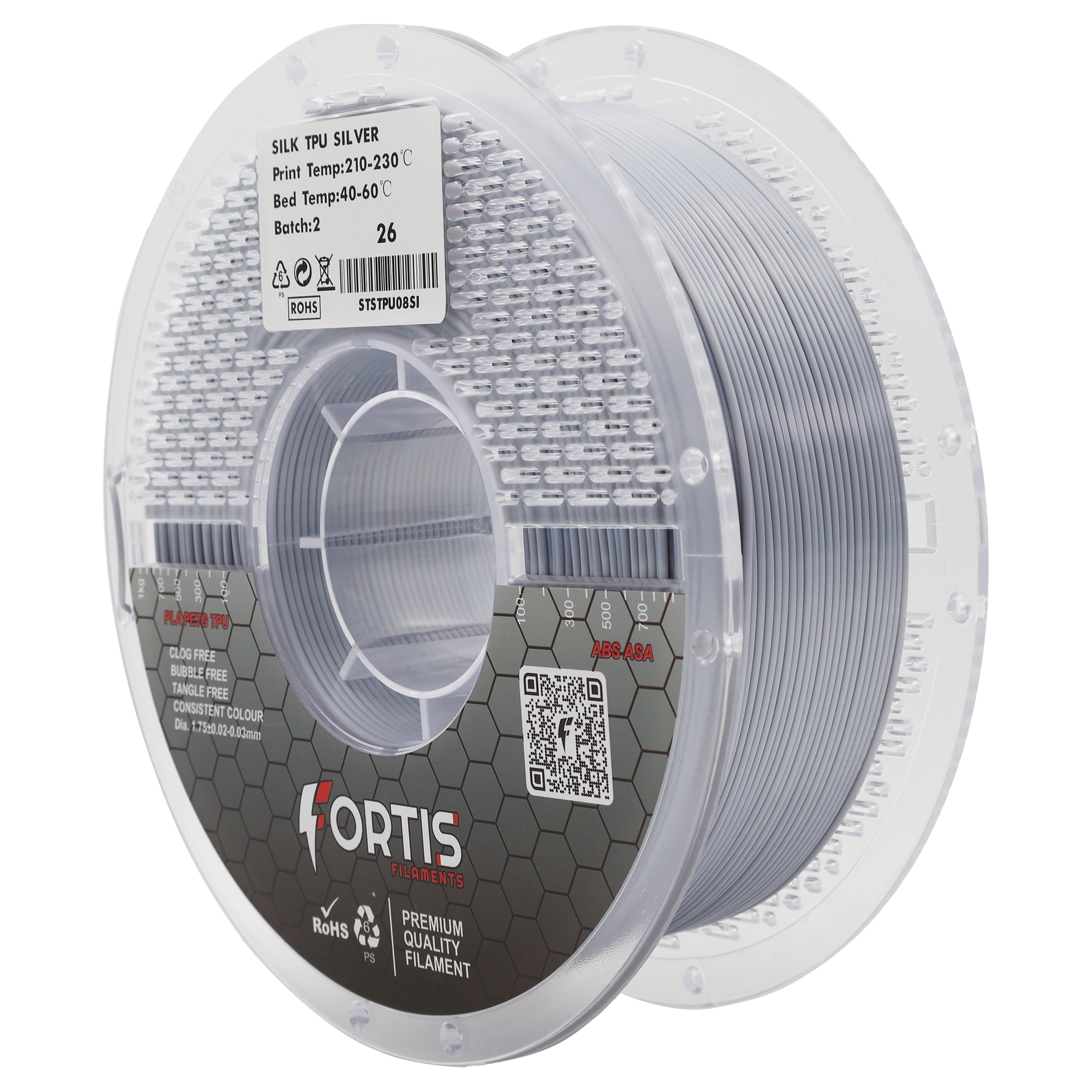 Silk TPU Silver – Fortis Filaments