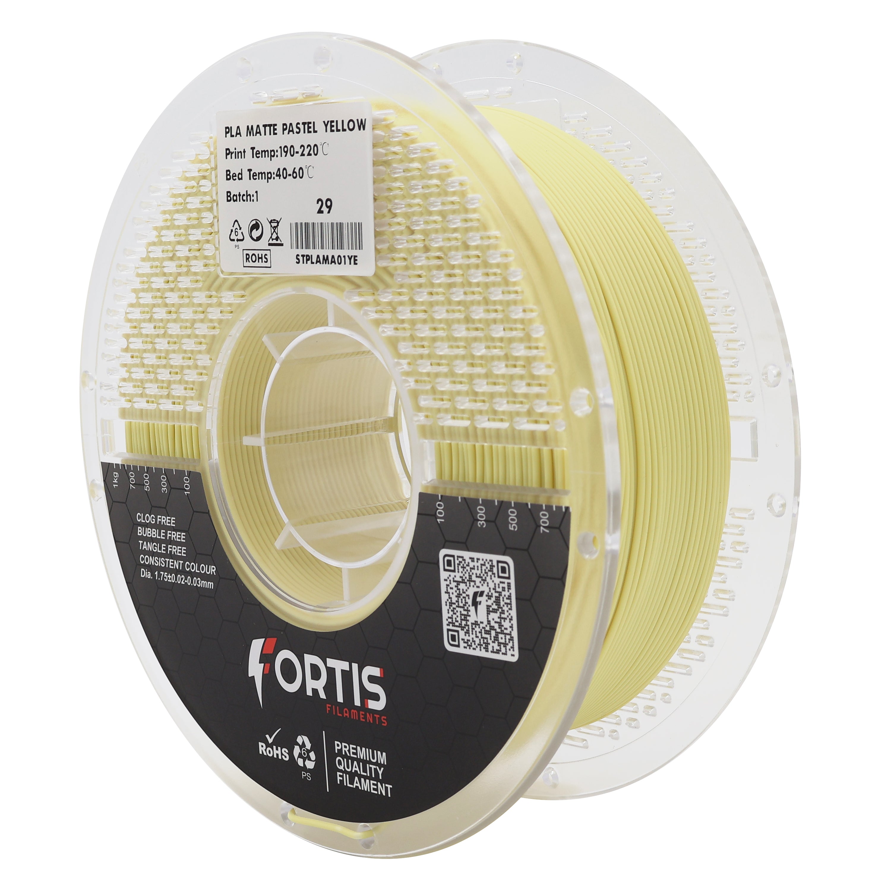 PLA Pastel Matte Yellow – Fortis Filaments