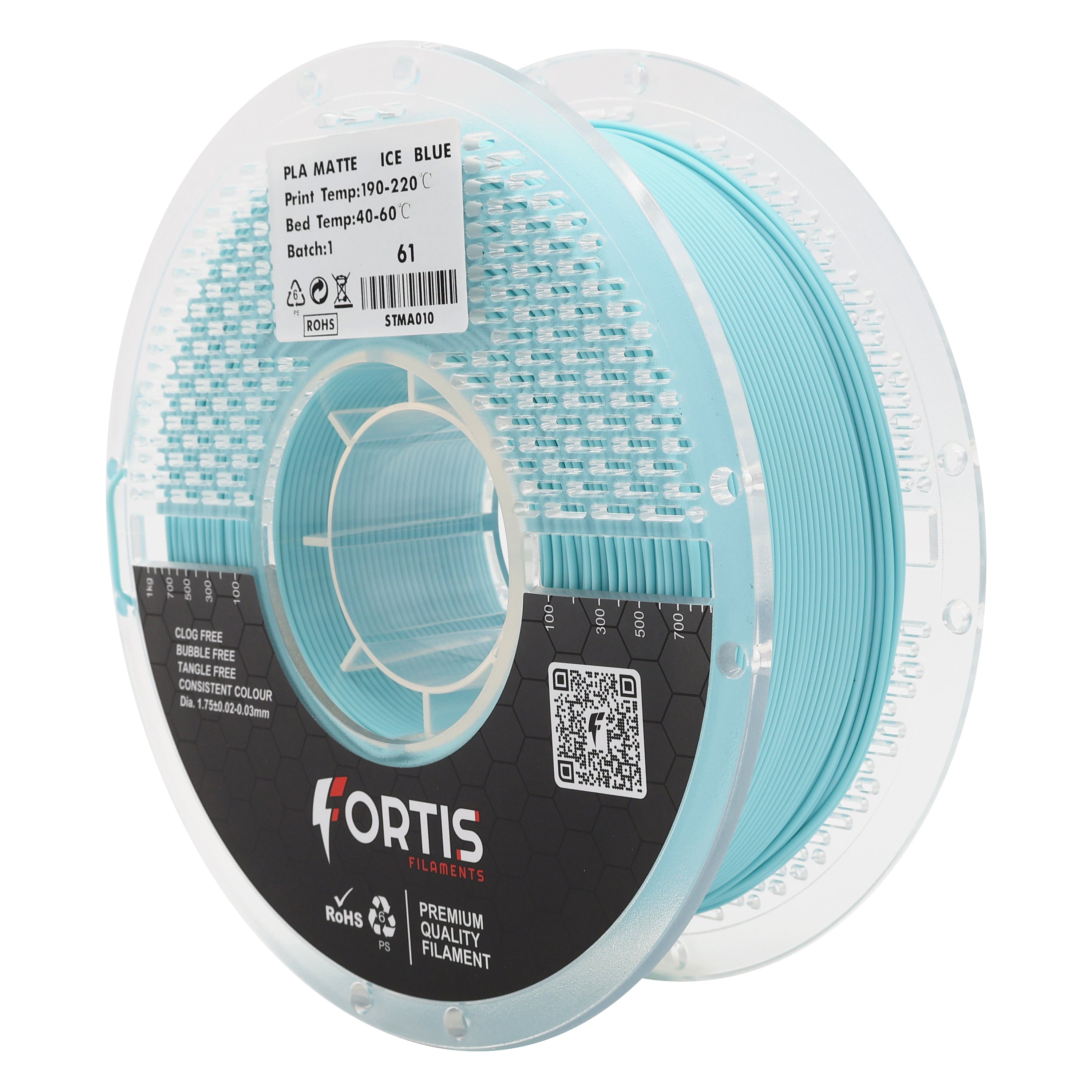 PLA Matte Ice Blue – Fortis Filaments