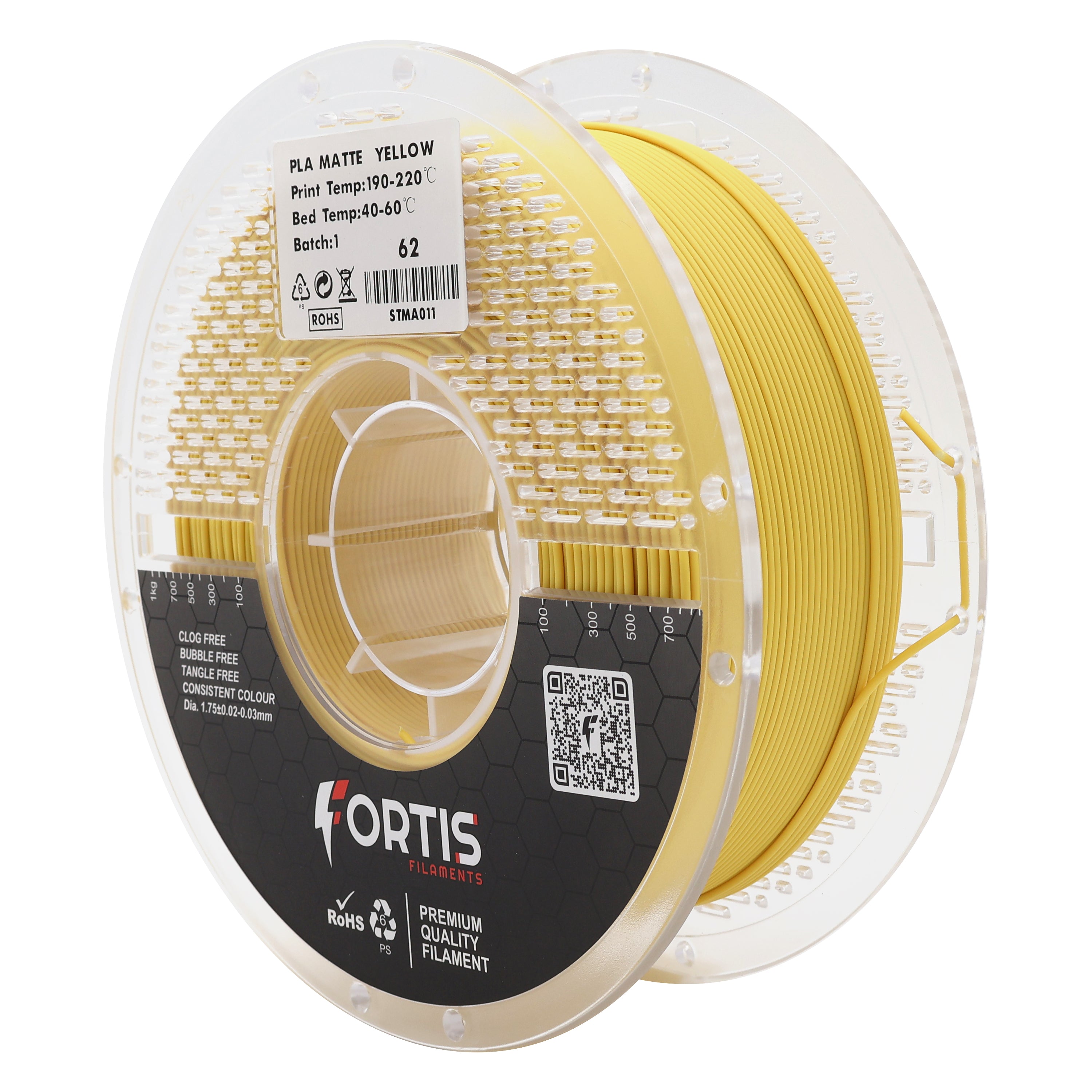 PLA Matte Yellow – Fortis Filaments